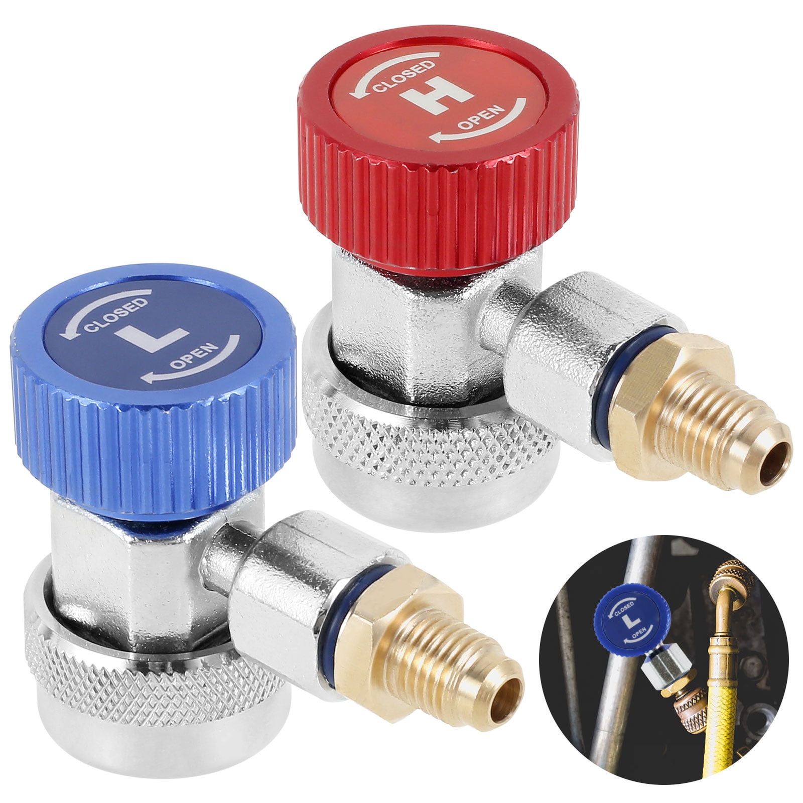 Retrok 2pcs Quick Coupler Adapter Metal Car Air Conditioning Coupler ...