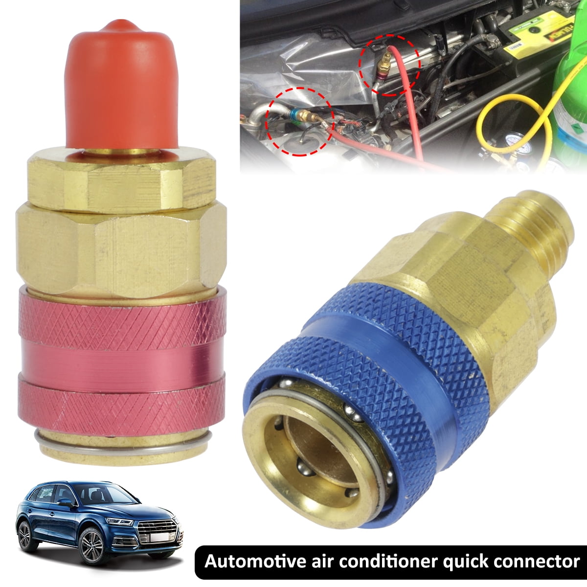 Retrok 2pcs Quick Coupler Adapter Professional Air Conditioning Coupler ...