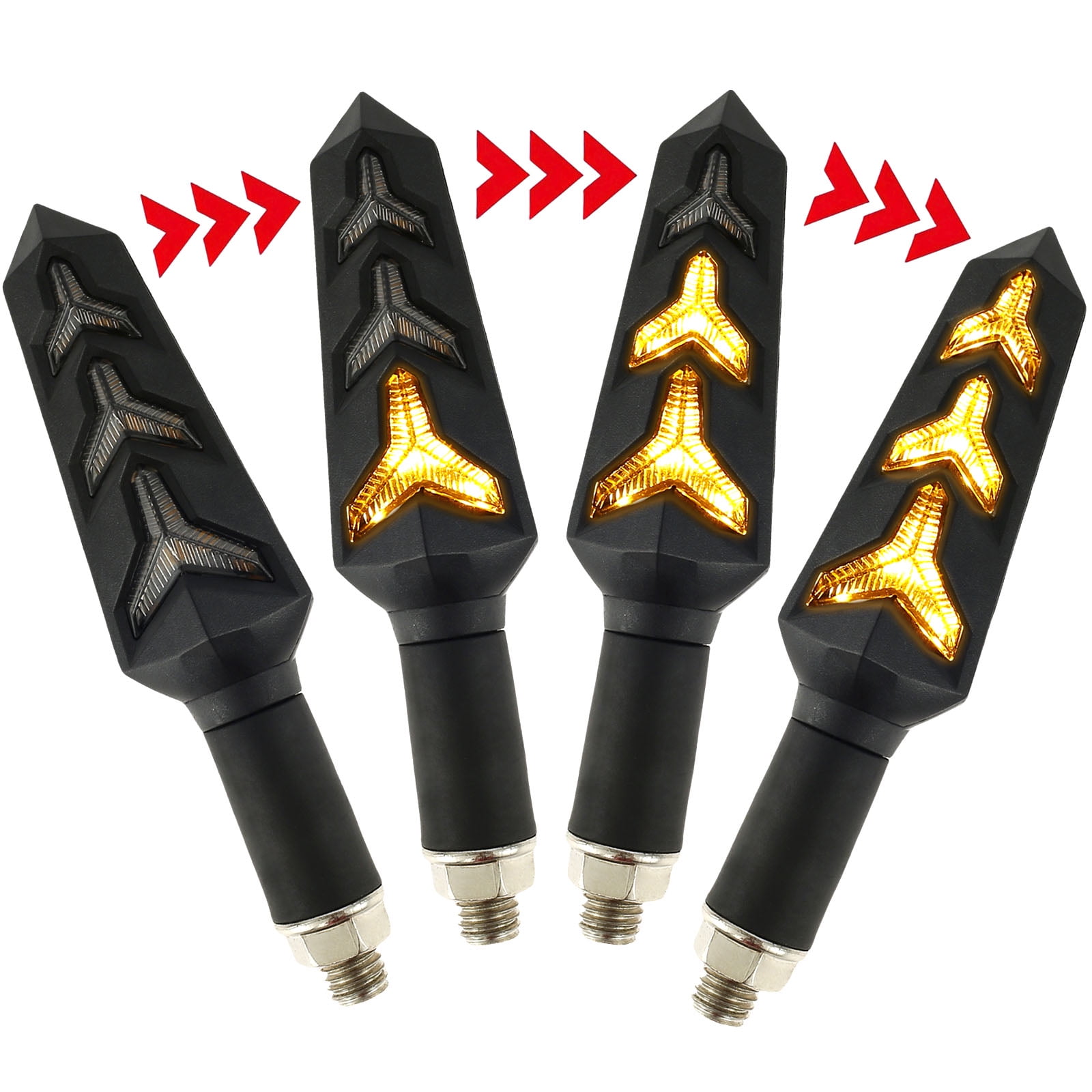 Retrok 4pcs Motorcycle Turn Signal Light IP65 Waterproof Motorcycle ...