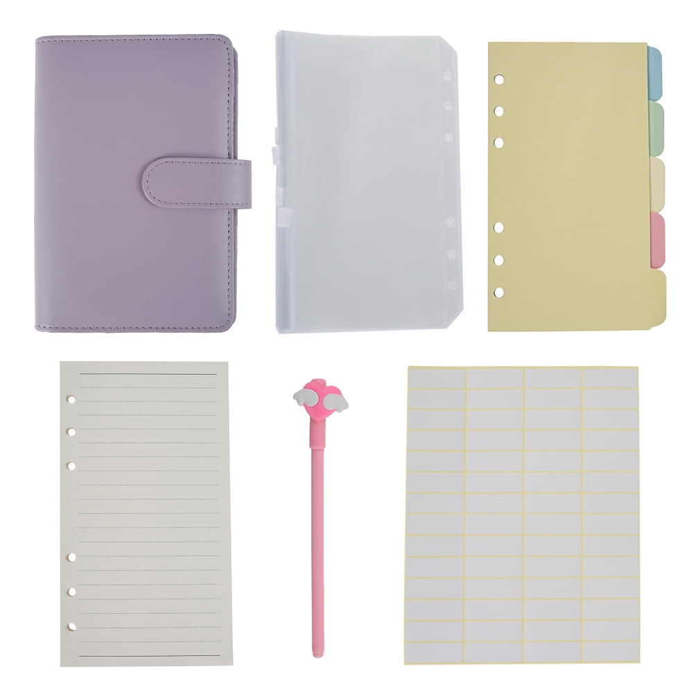 Retrok A6 Pockets Notebook Budget Binder Cover 6-Ring Loose Leaf ...