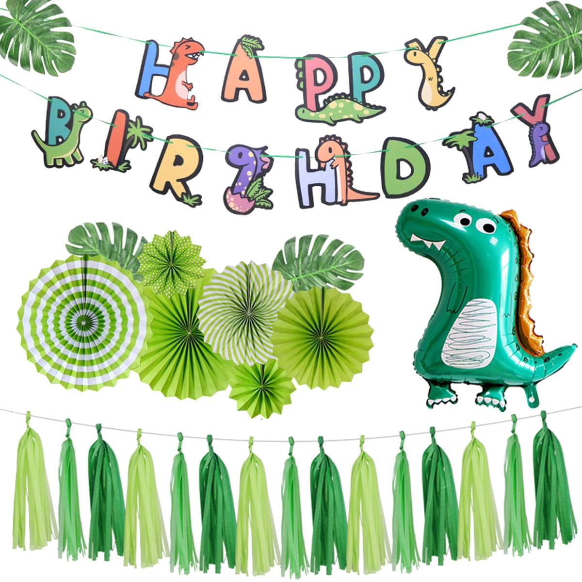 Retrok Cartoon Baby Dinosaur Foil Balloons Set Animal Dinosaur Theme ...