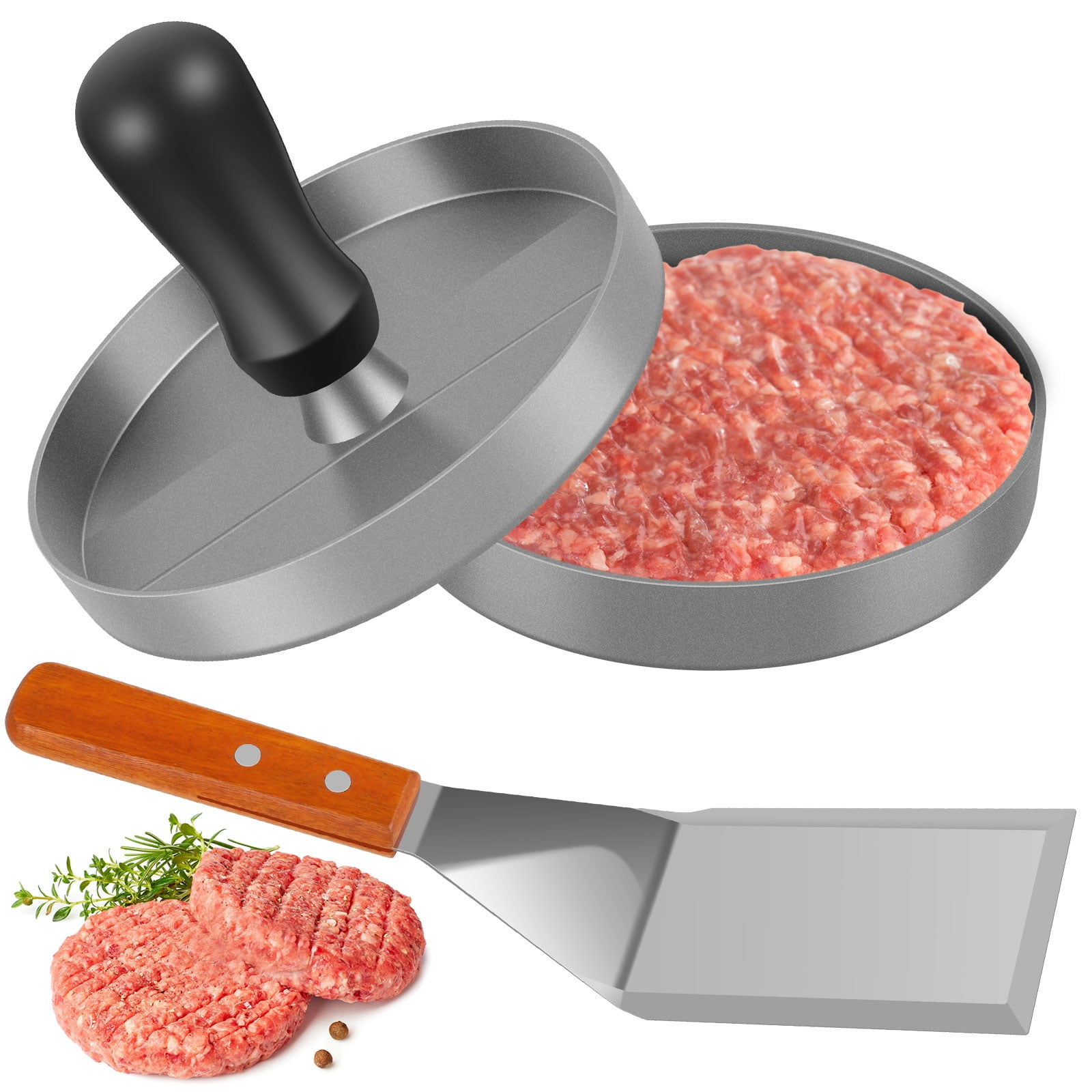 Retrok Hamburger Press Patty Maker Round Spatula Aluminum Hamburger ...