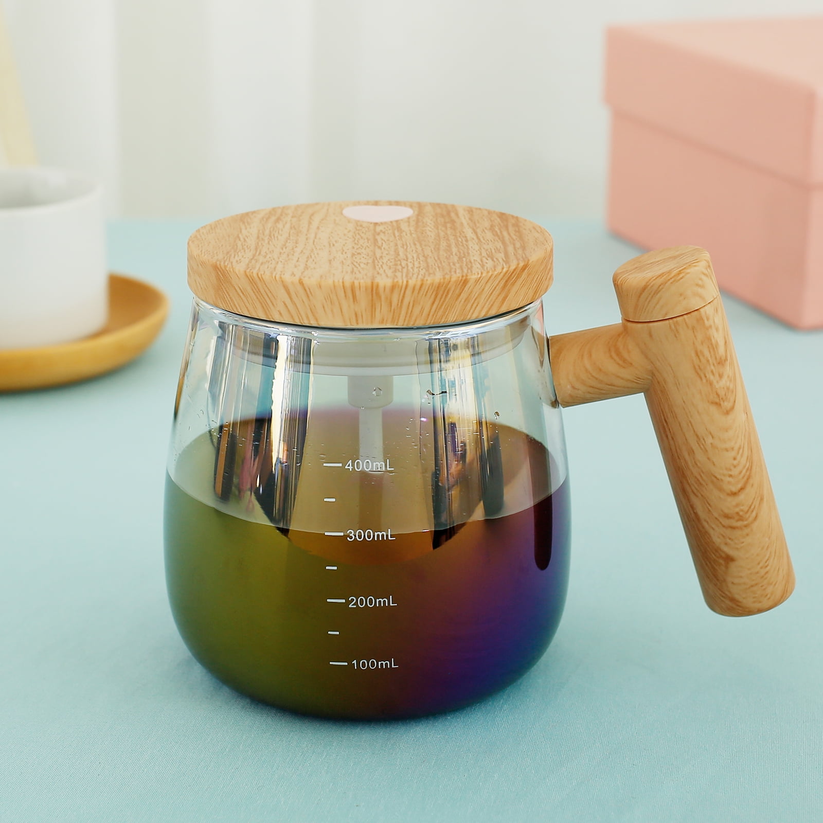 Retrok Self Stirring Mug with Measurement Glass Self Mixing Mug 400ml ...