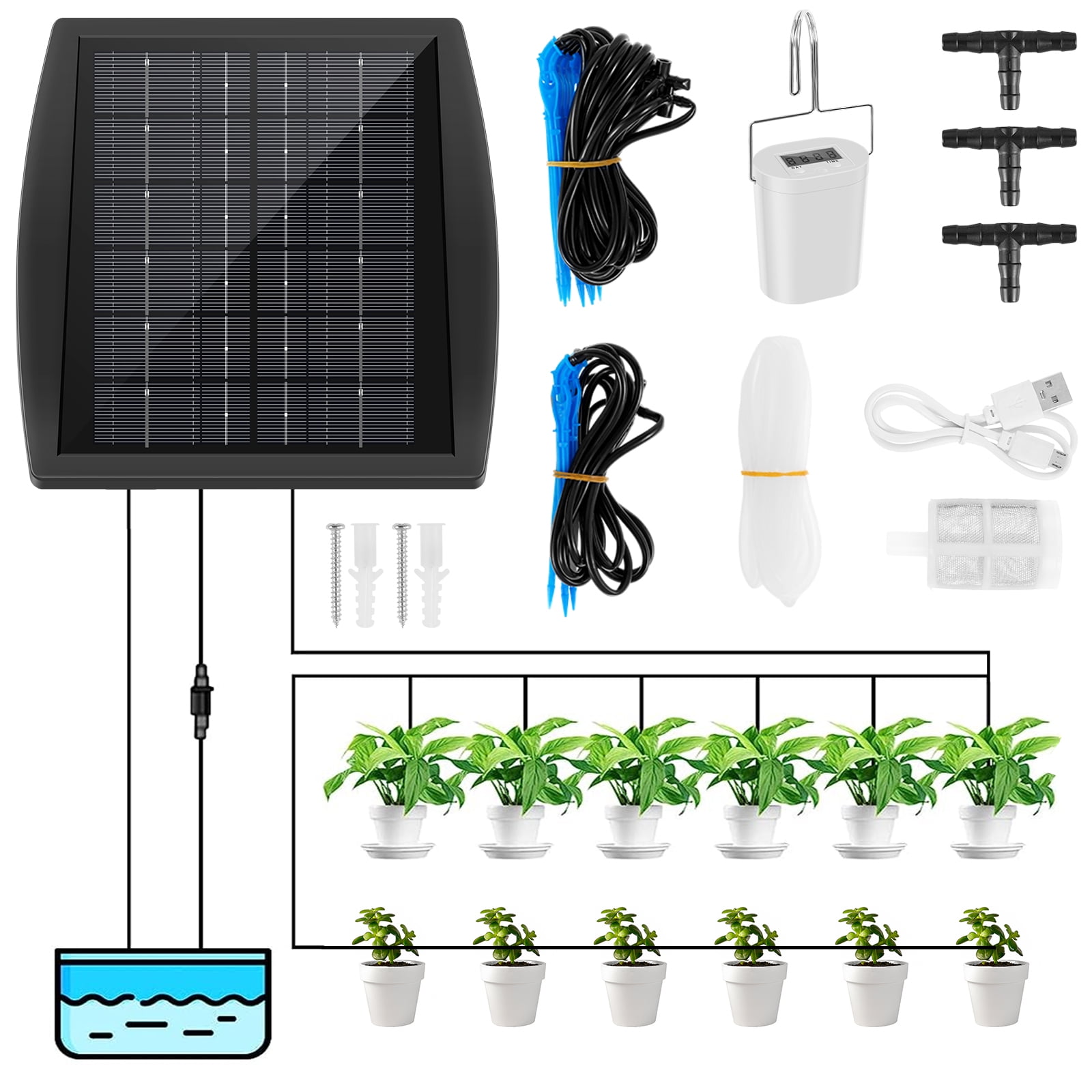 Retrok Solar Irrigation Kit Solar Automatic Plant Watering Devices with ...