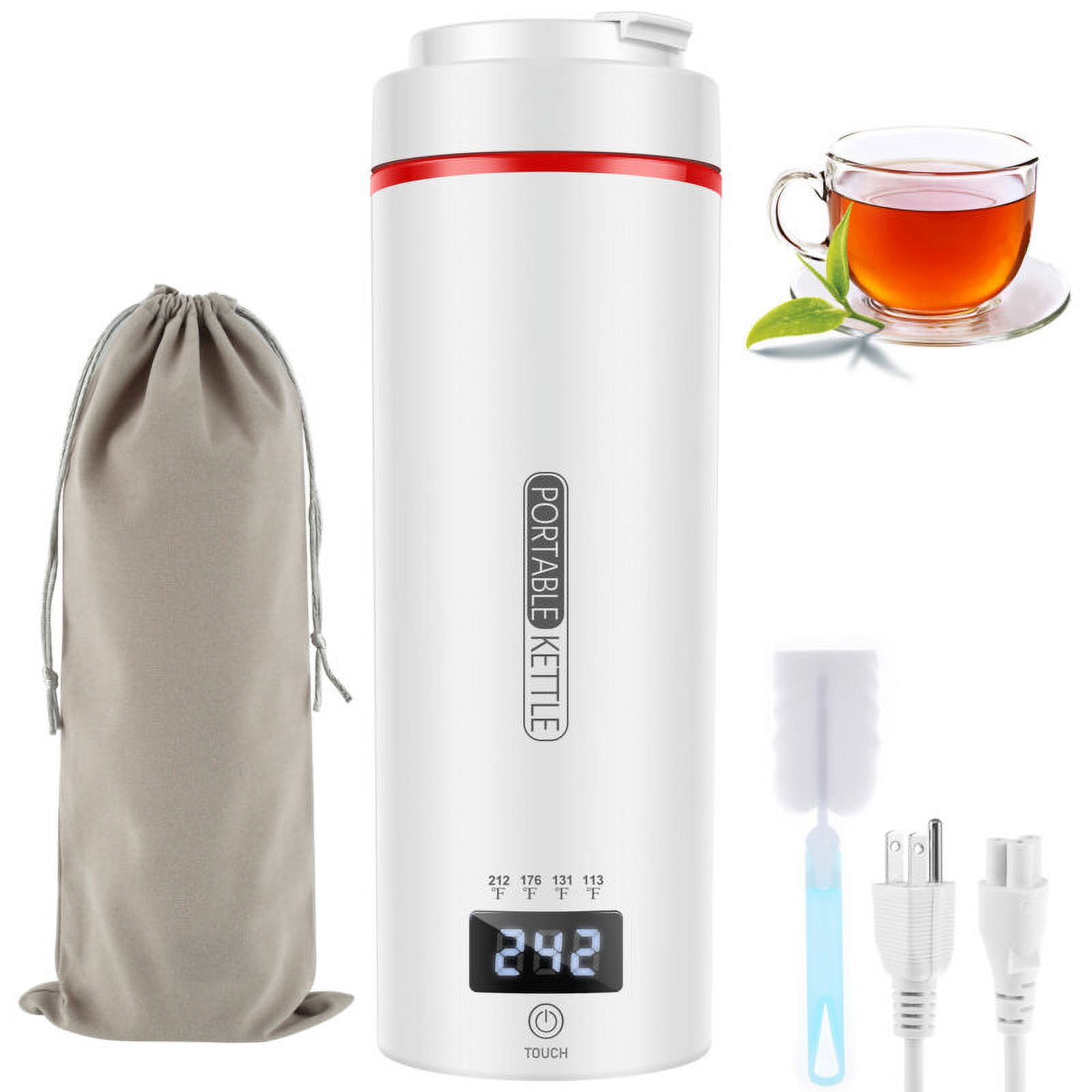 Retrok Travel Electric Kettle 4 Temperature Setting Water Cup 520ML Mini Water Leakproof Kettle ...