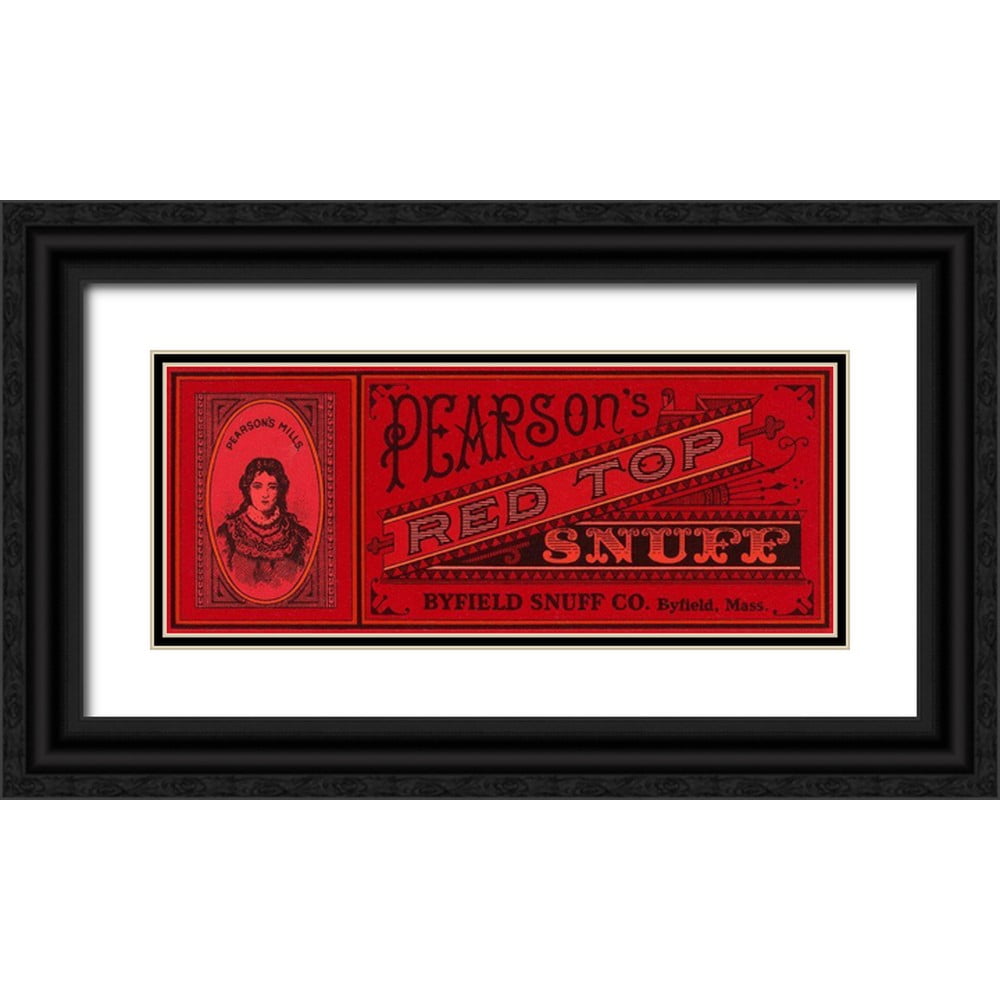 Retrolabel 14x8 Black Ornate Wood Framed with Double Matting Museum Art ...