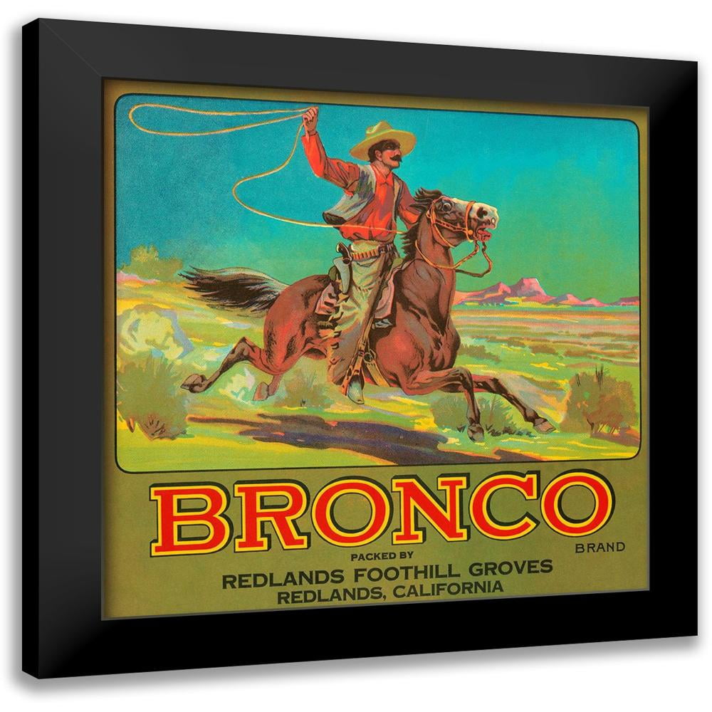 Retrolabel 15x15 Black Modern Framed Museum Art Print Titled - Bronco ...