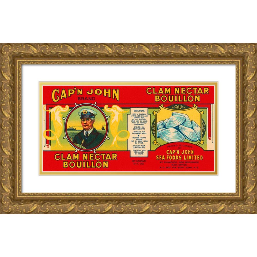 Retrolabel 18x11 Gold Ornate Wood Framed with Double Matting Museum Art ...