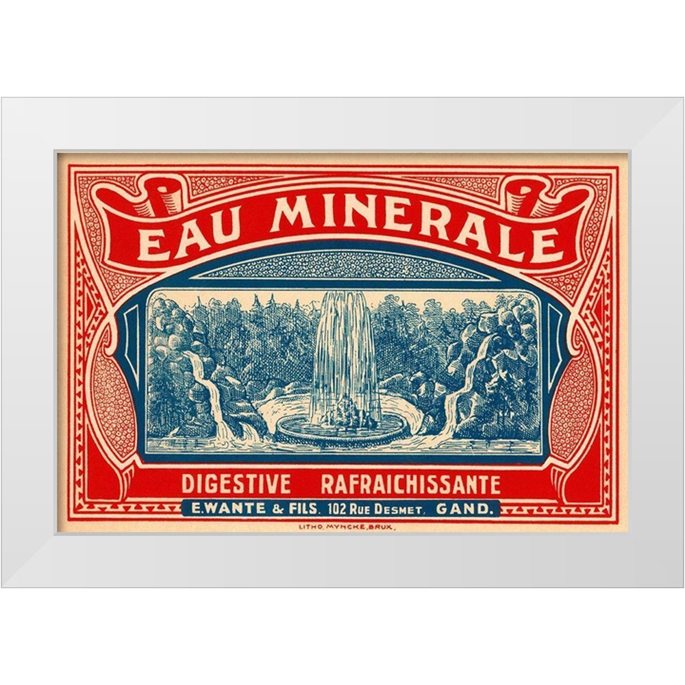Retrolabel 18x13 White Modern Wood Framed Museum Art Print Titled - Eau ...