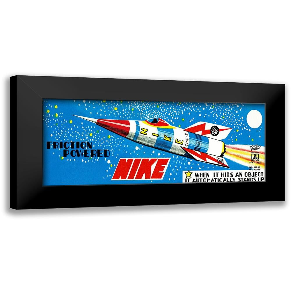Retrorocket 14x8 Black Modern Framed Museum Art Print Titled - Friction Powered Nike - Walmart.com
