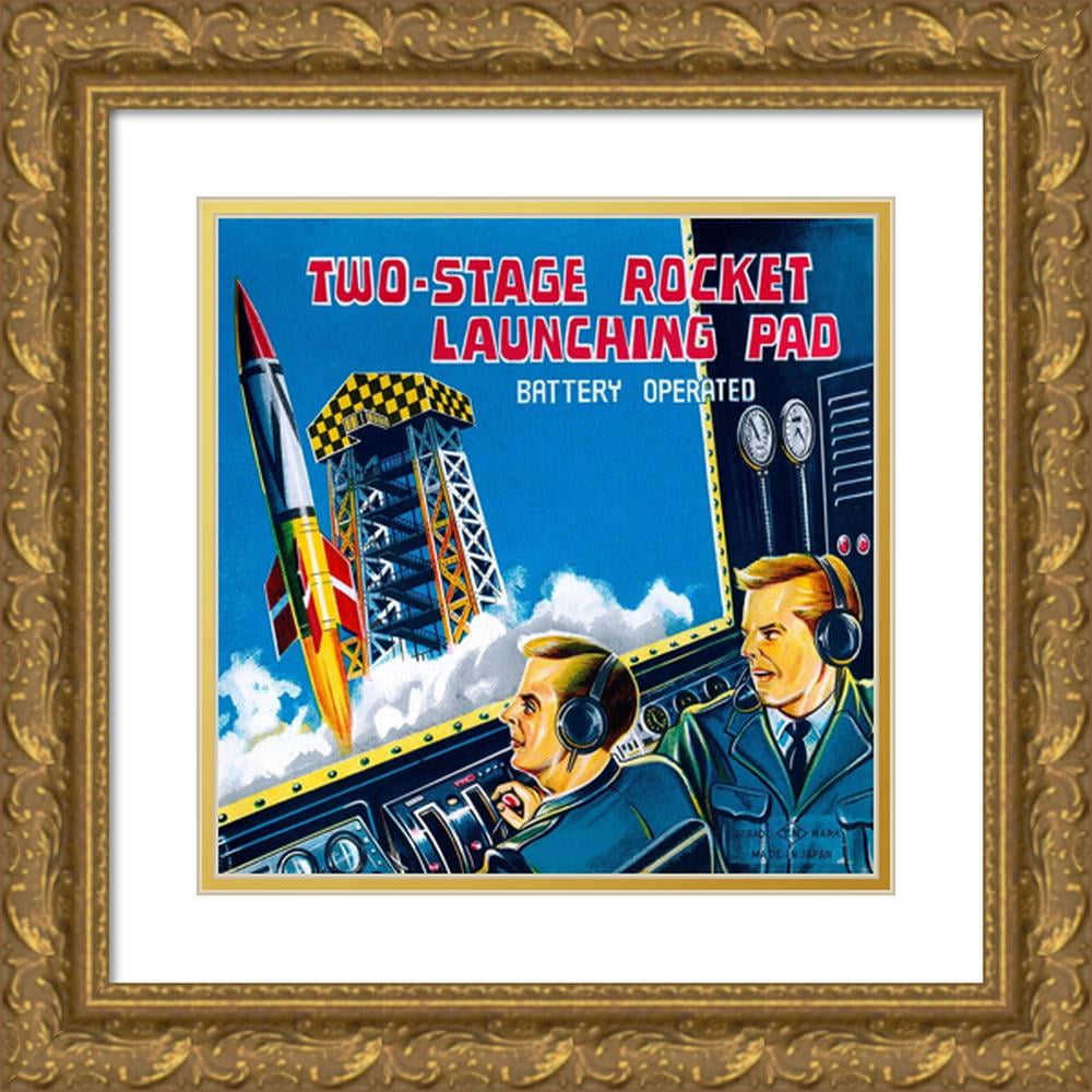 Retrorocket 15x15 Gold Ornate Wood Framed with Double Matting Museum Art Print Titled - Two ...