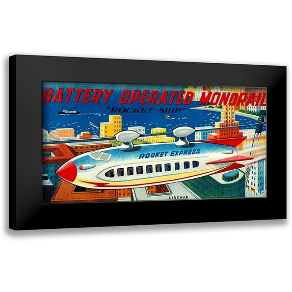 Retrorocket 18x11 Black Modern Framed Museum Art Print Titled - Battery Operated Monorail ...