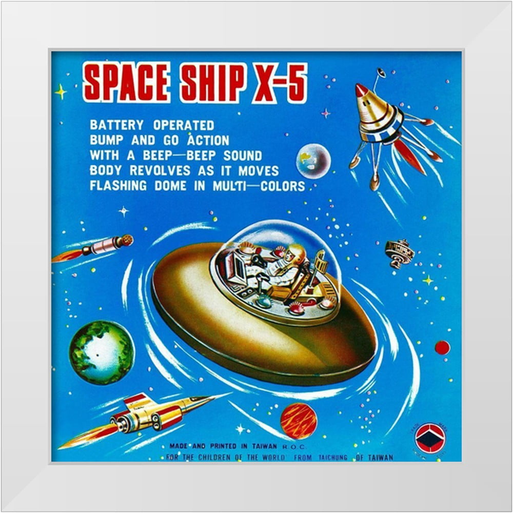 Retrorocket 20x20 White Modern Wood Framed Museum Art Print Titled - Space Ship X-5 - Walmart.com