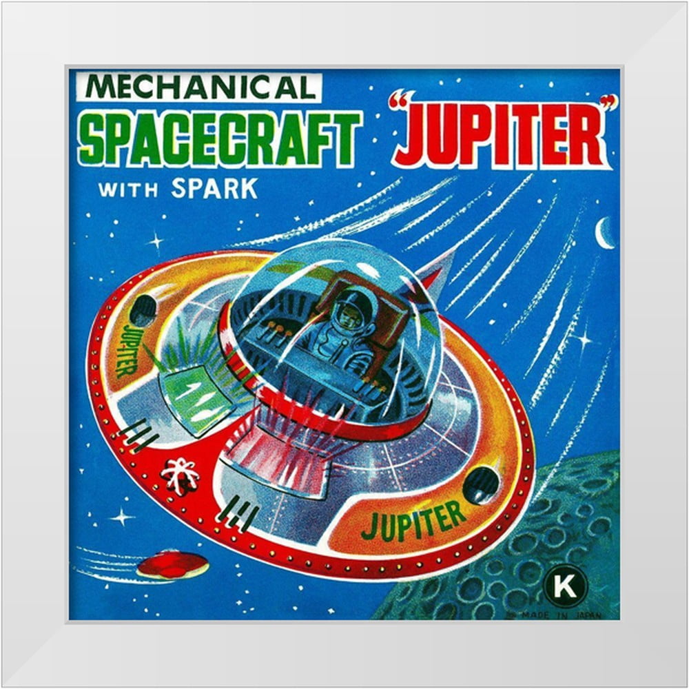 Retrorocket 26x26 White Modern Wood Framed Museum Art Print Titled - Mechanical Spacecraft ...