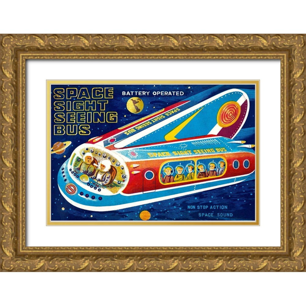 Retrorocket 32x23 Gold Ornate Wood Framed with Double Matting Museum ...