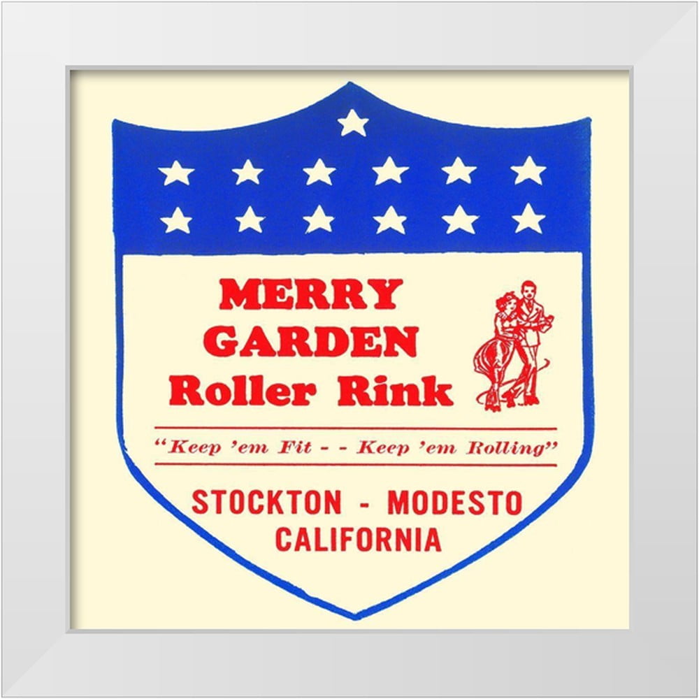 Retrorollers 15x15 White Modern Wood Framed Museum Art Print Titled - Merry Garden Roller Rink ...