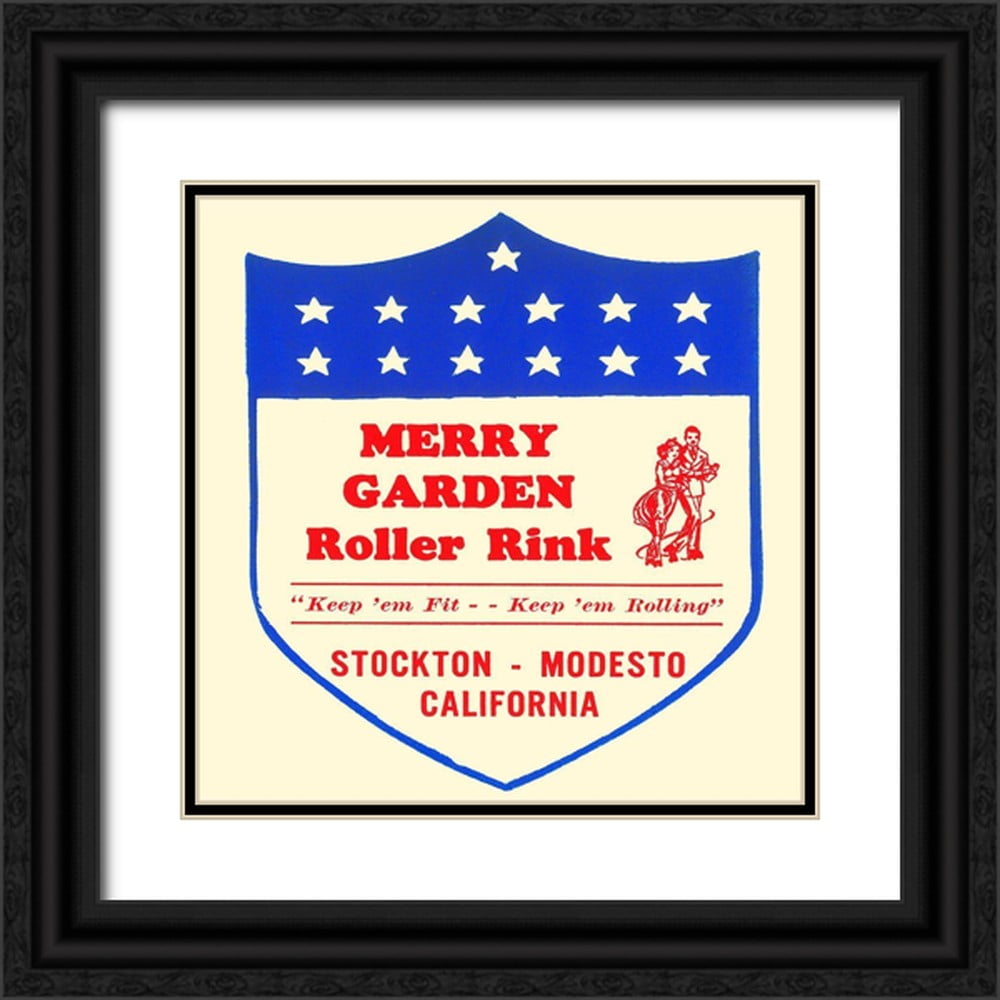 Retrorollers 20x20 Black Ornate Wood Framed with Double Matting Museum ...