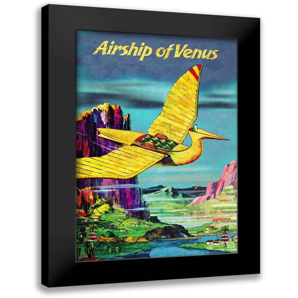Retrosci-fi 17x24 Black Modern Framed Museum Art Print Titled - Airship ...
