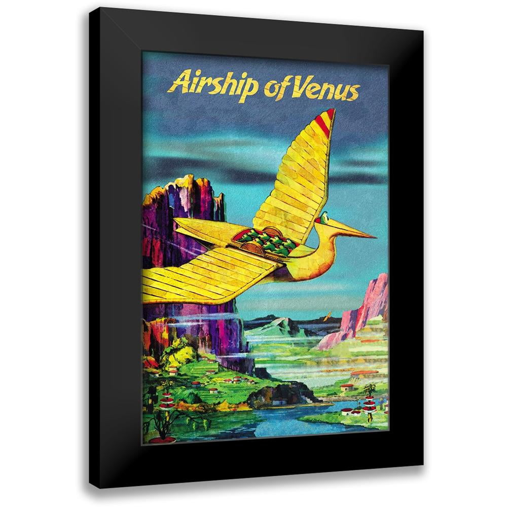 Retrosci-fi 17x24 Black Modern Framed Museum Art Print Titled - Airship ...