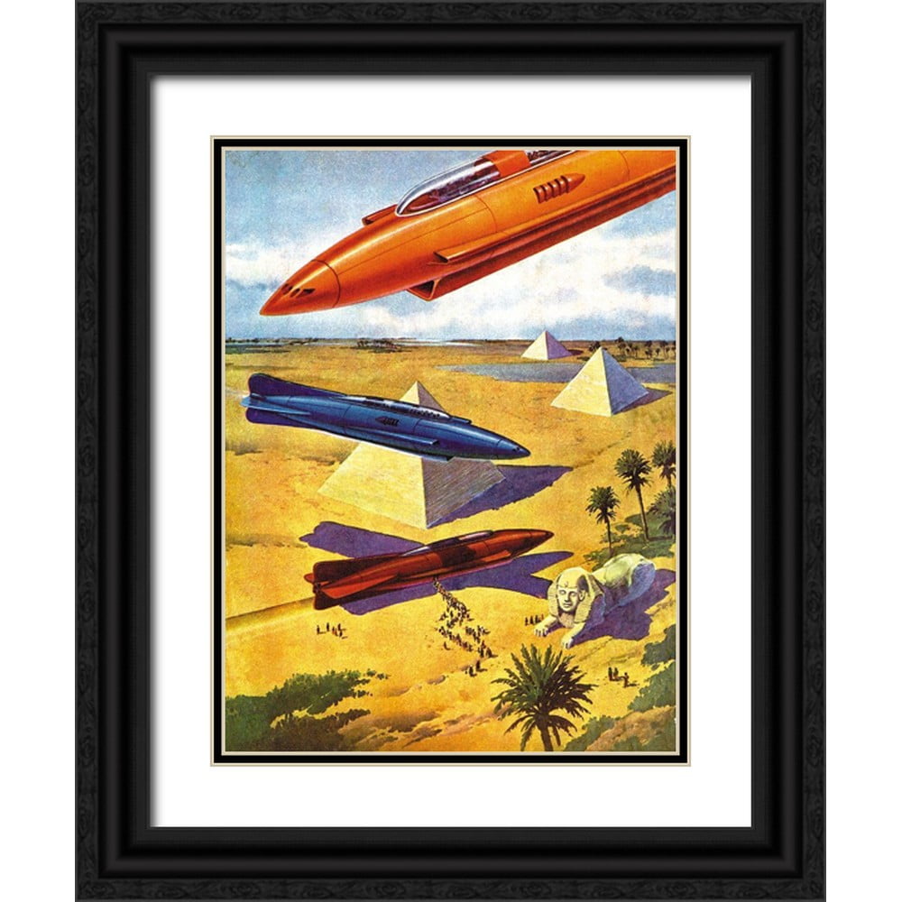 Retrosci-fi 19x24 Black Ornate Wood Framed with Double Matting Museum ...