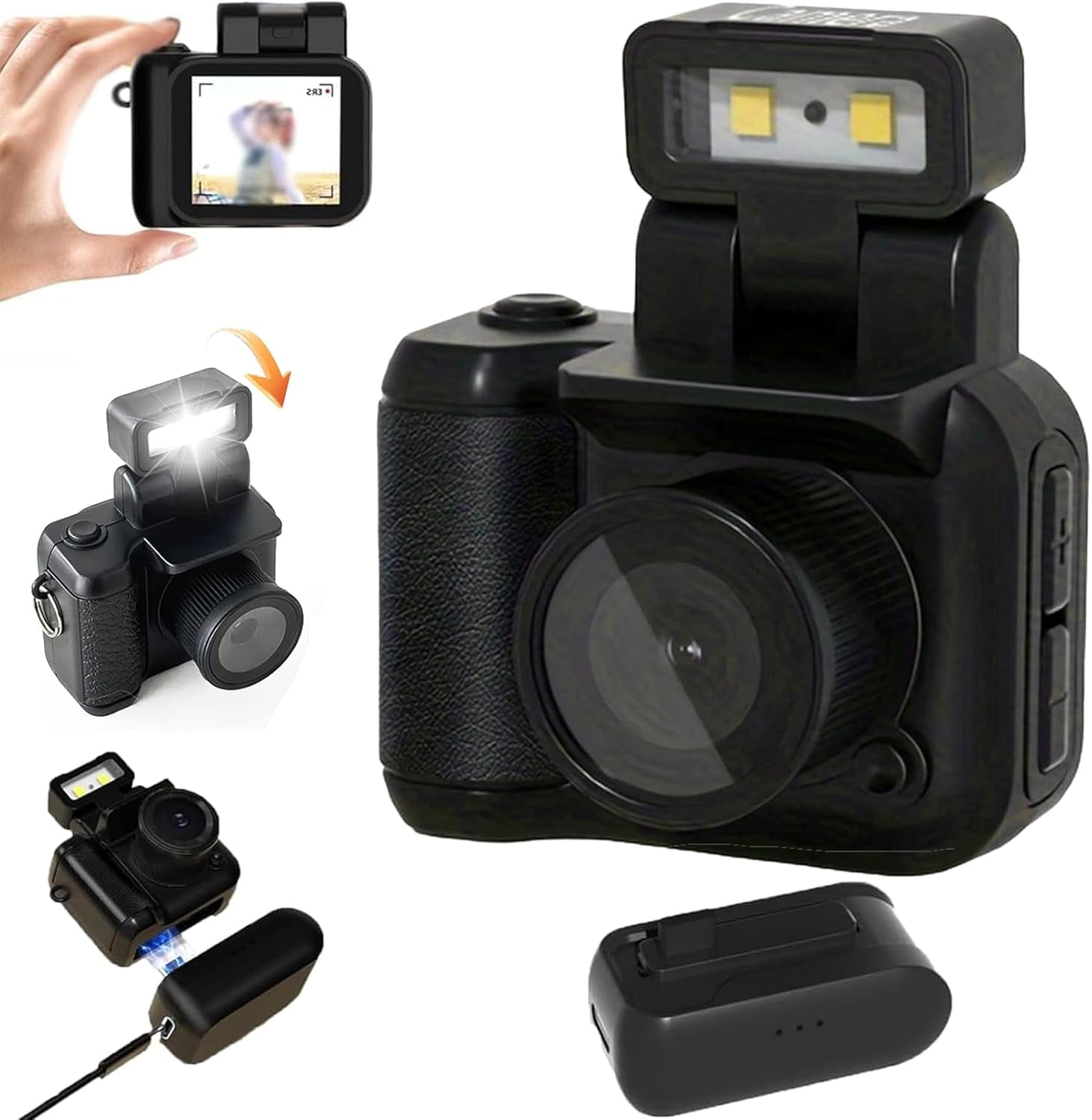 Retrosnap 1080P Retro Snap Camera with LED Flash Light Keychain Mini ...