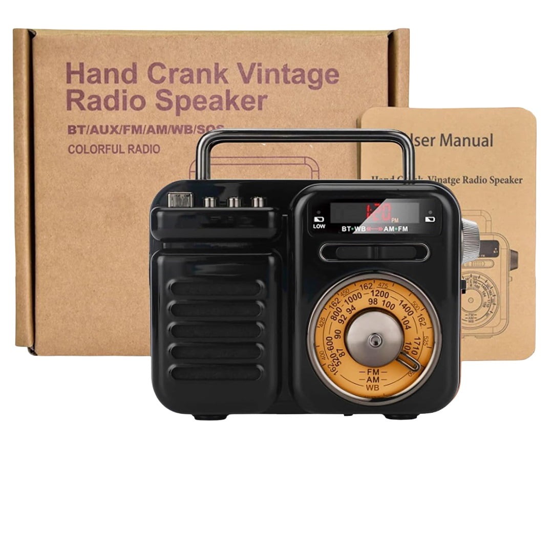 Retrowave 7-in-1 Portable Radio with Bluetooth, TF/USB/AUX Playback ...