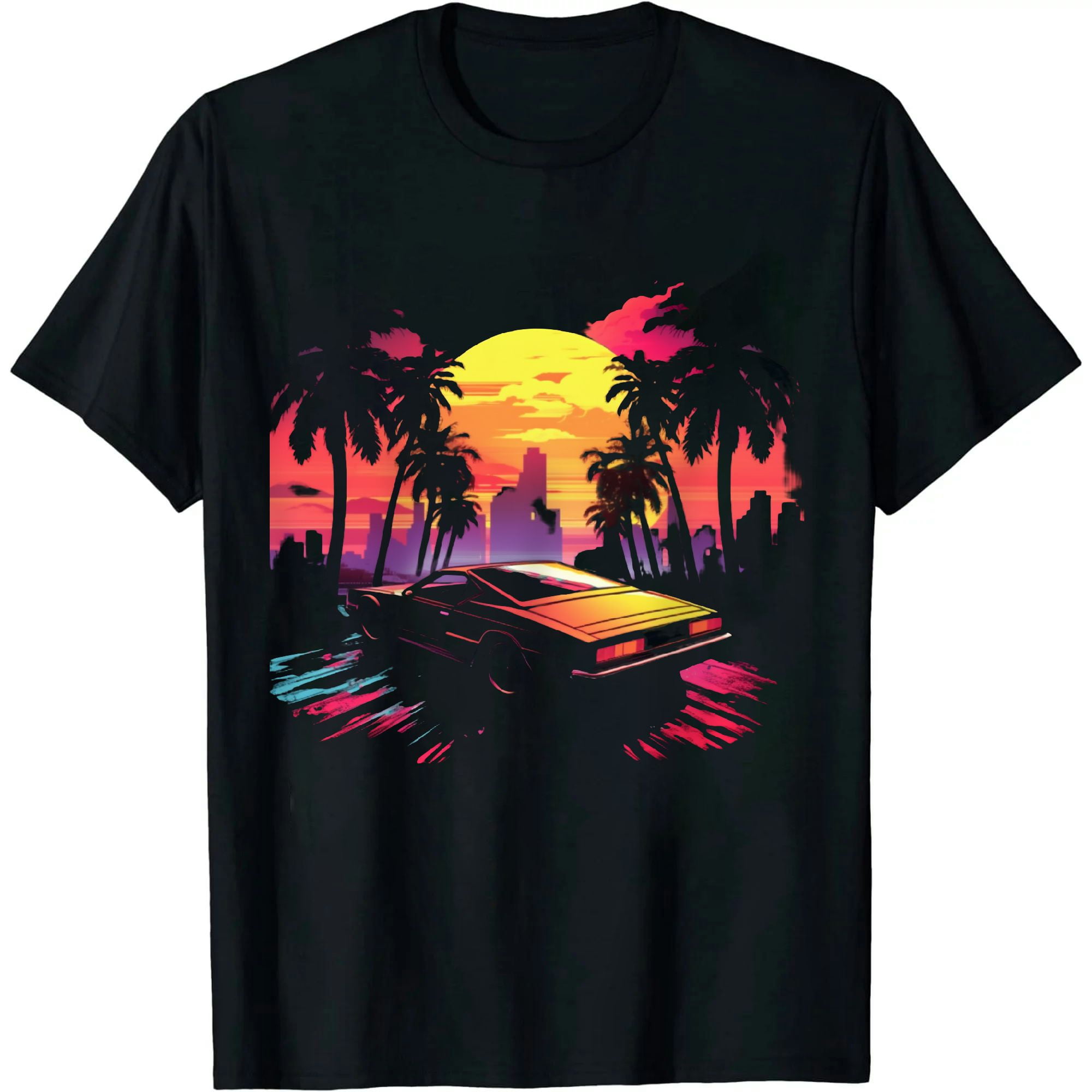 Retrowave Synthwave Aesthetic Sports Car 80s 90s T-Shirt - Walmart.com