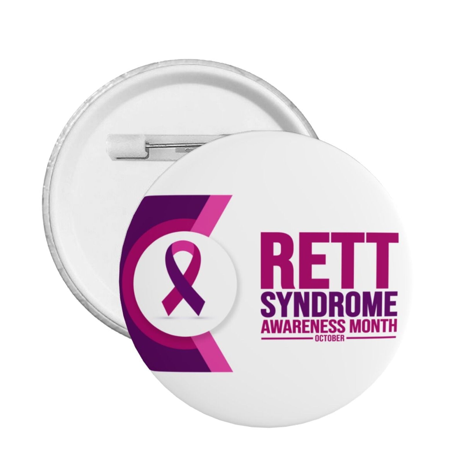 Rett Syndrome Awareness Month Pin Button Badge, Personalised Button ...