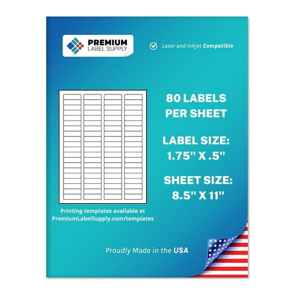 Return Address Labels, 1.75 x 0.5 Inch White Sticker Labels, 2000 ...