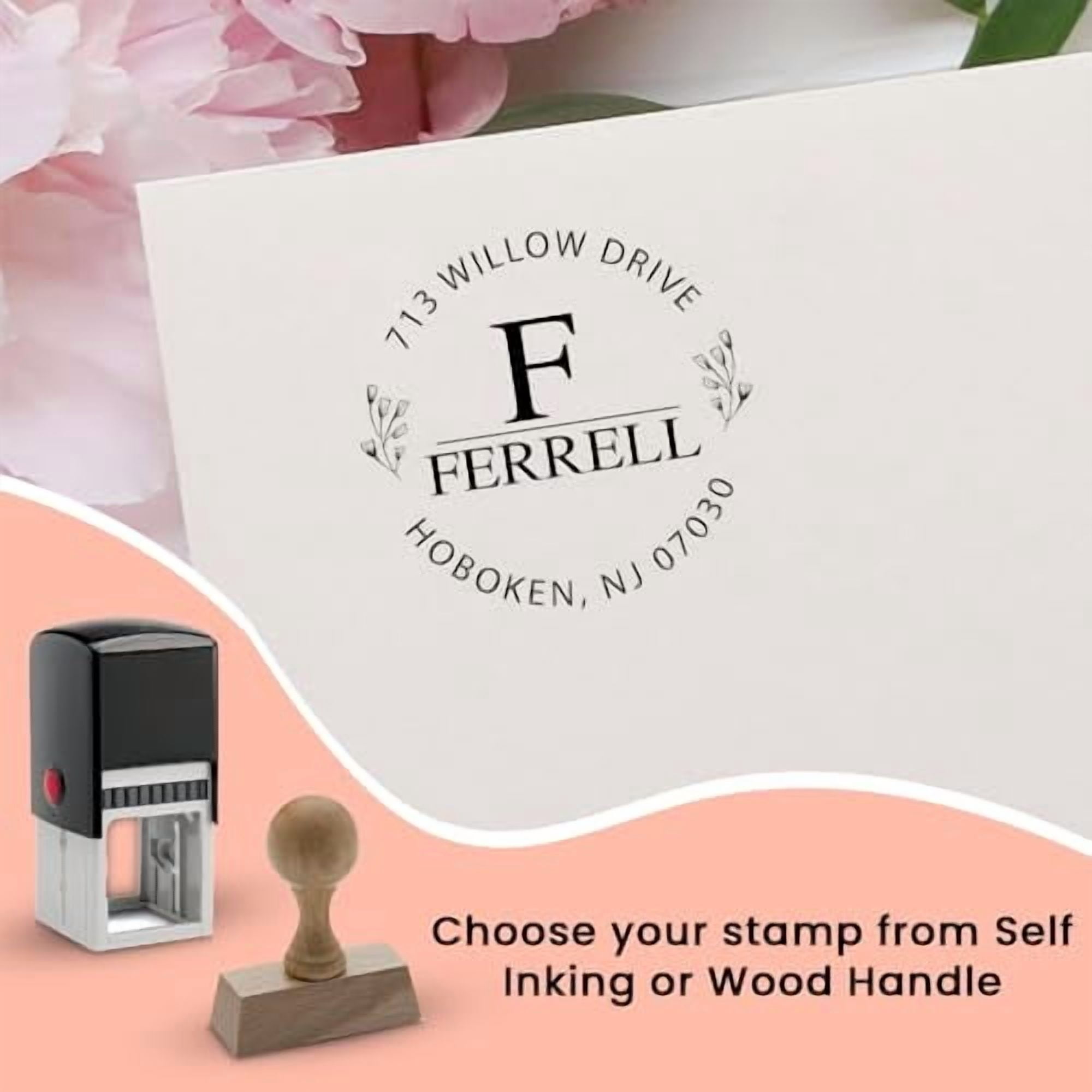 Return Address Stamp Self-Inking Monogram Address Stamp Personalized ...
