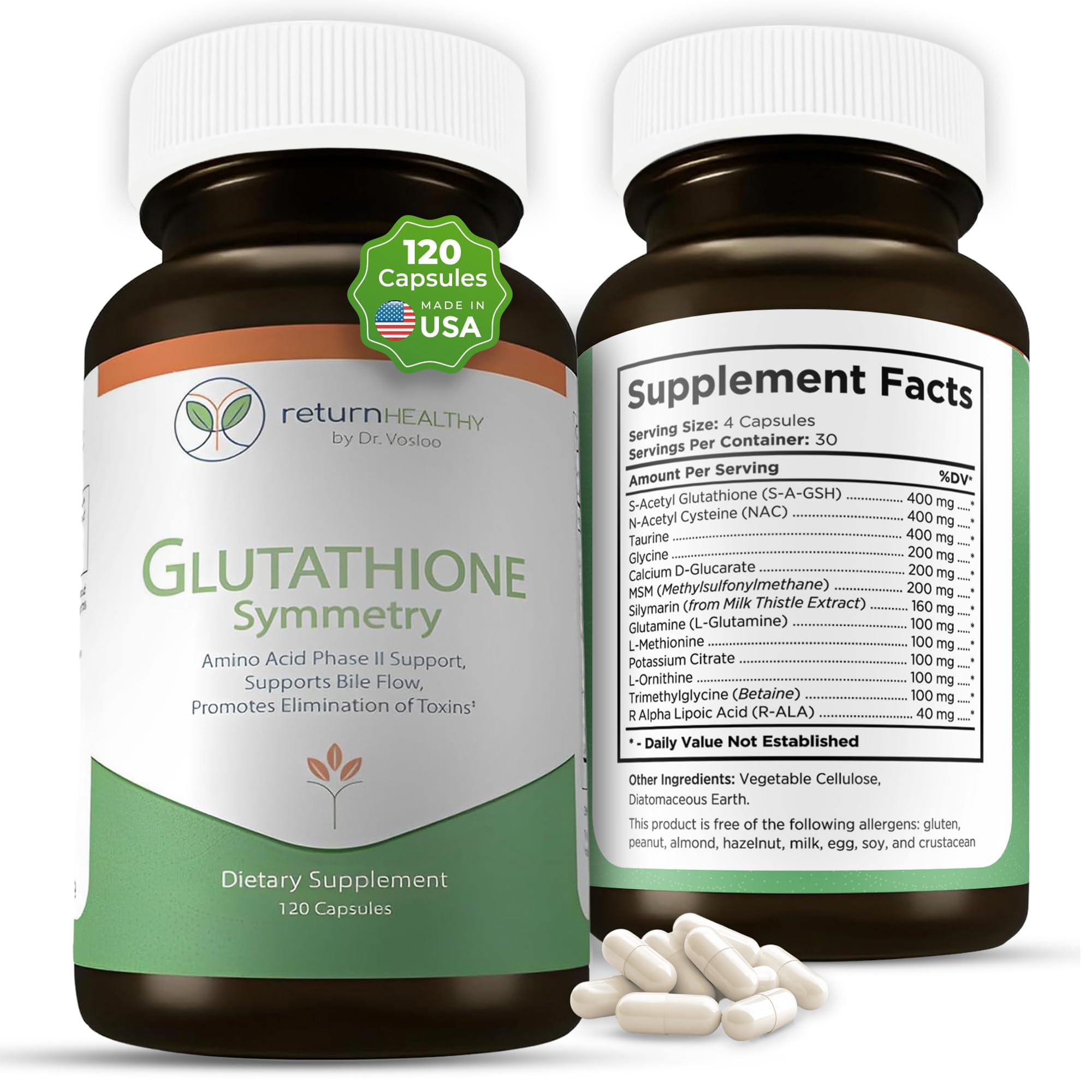 Return Healthy Glutathione Symmetry | S-Acetyl Glutathione Supplement | Antioxidants ...