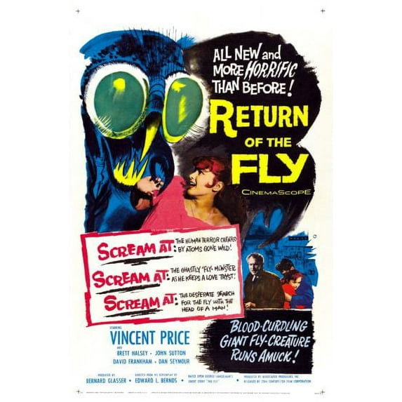 Return Of The Fly Movie Poster 16x24 Unframed, Age: Adults Western ...