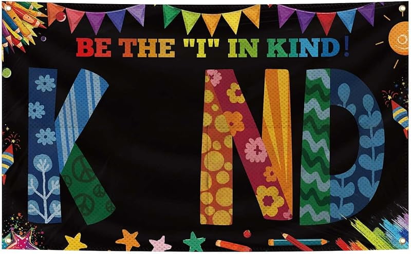 Return to School Banner Amazing Things Happen Here Backdrop Colorful ...