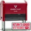 Large 'Return To Sender Not At This Address' Self-Inking Rubber Stamp ...