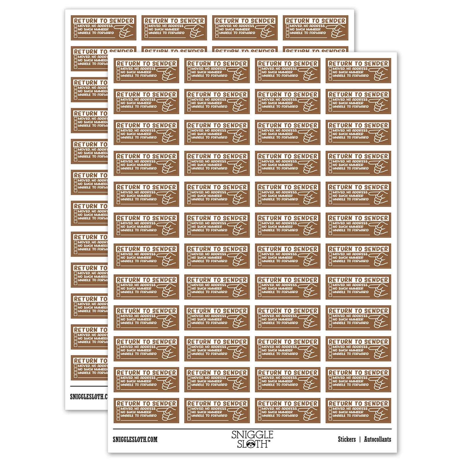 Return to Sender Fill-in Letter Mail Sticker Set - Brown - Gloss Finish ...
