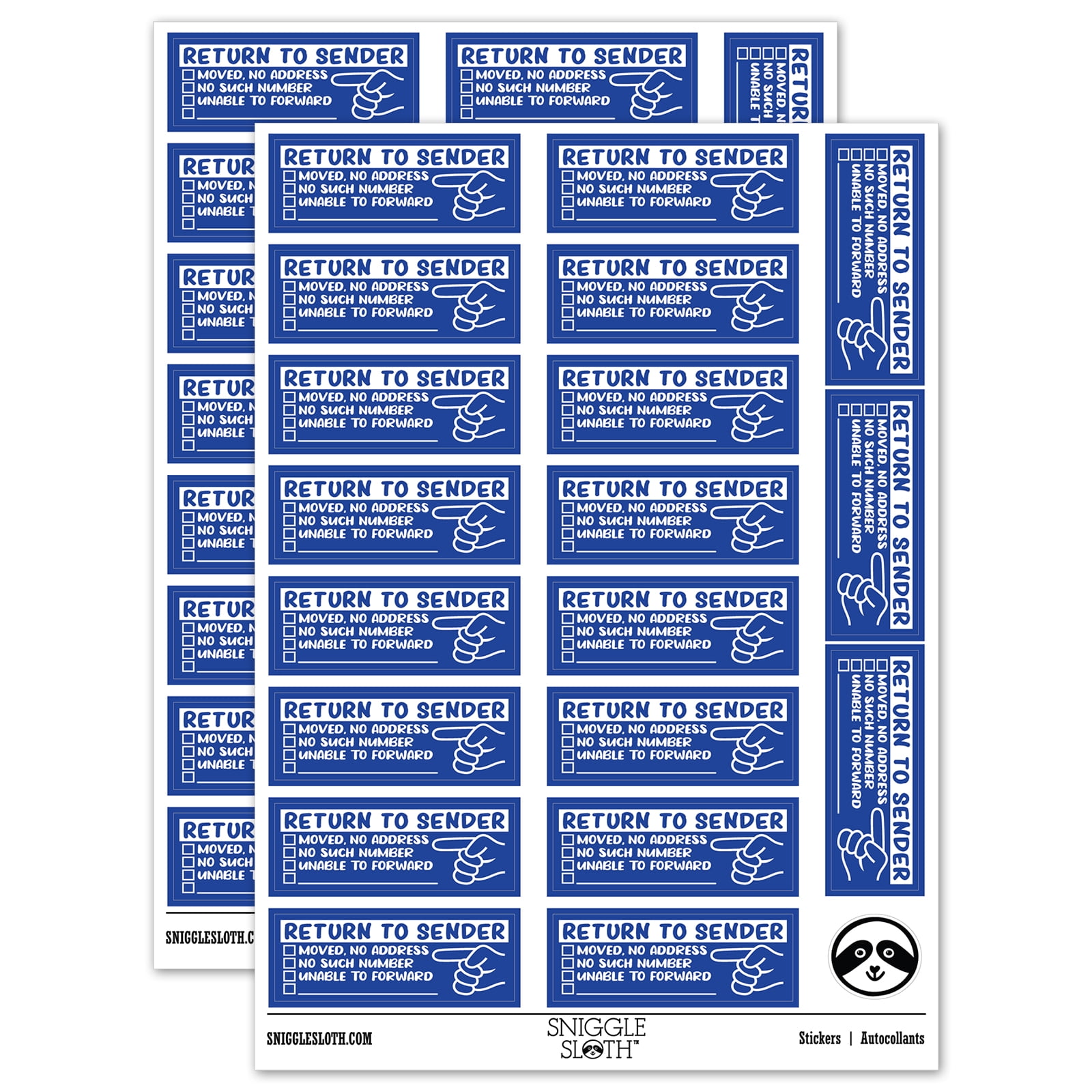 Return to Sender Fill-in Letter Mail Sticker Set - Dark Blue - Gloss ...