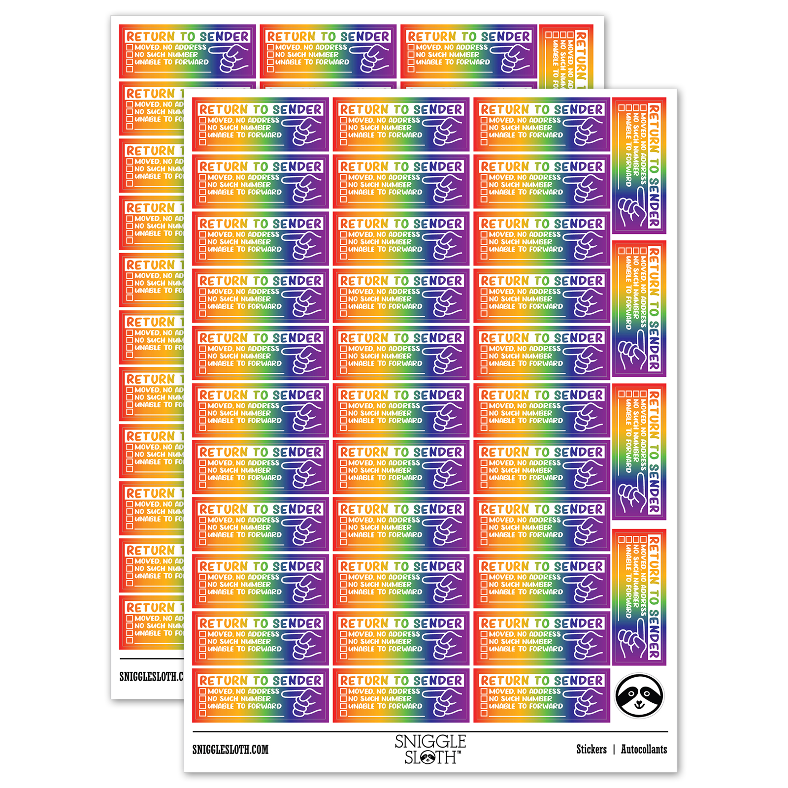 Return to Sender Fill-in Letter Mail Sticker Set - Rainbow - Matte ...