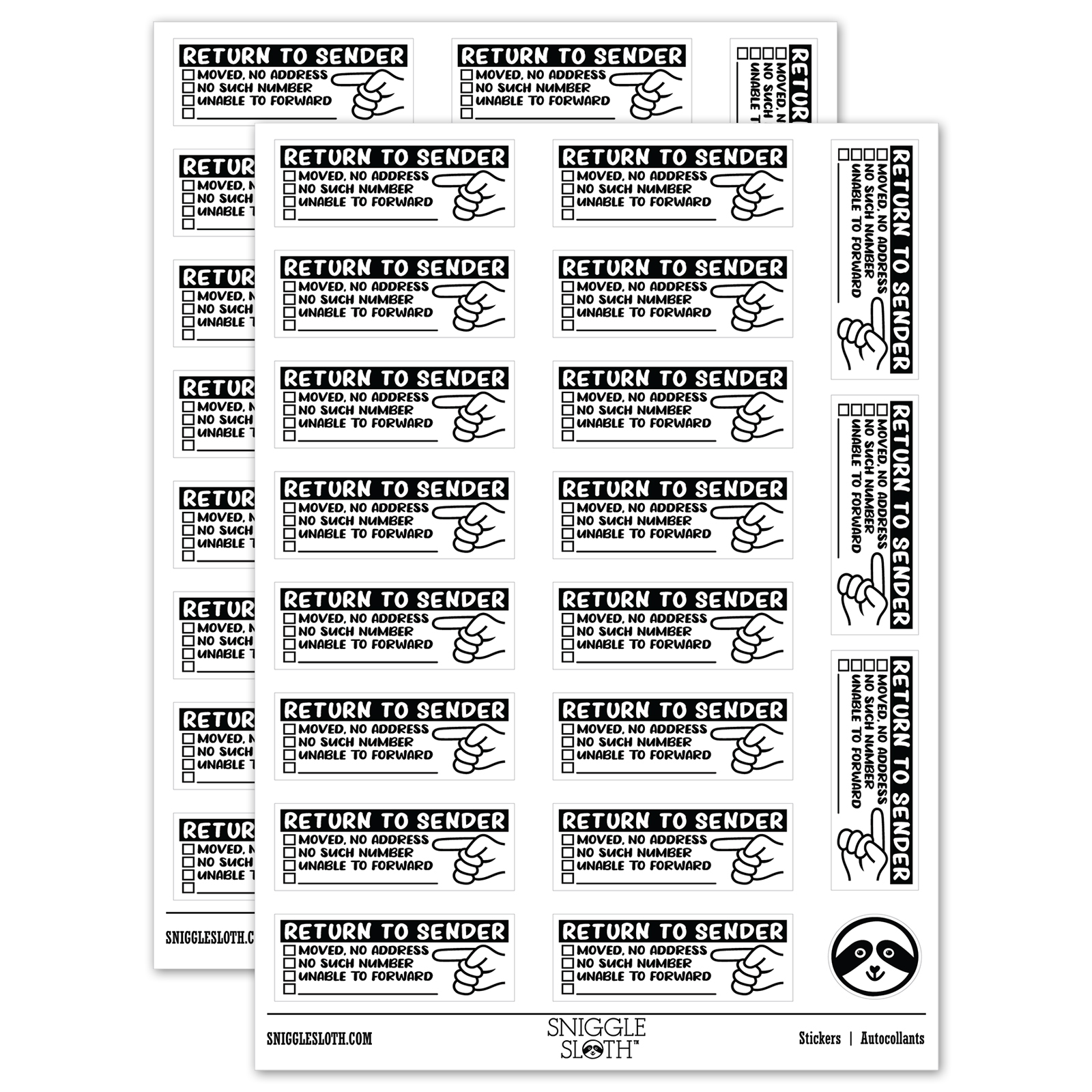 Return to Sender Fill-in Letter Mail Sticker Set - White - Matte Finish ...