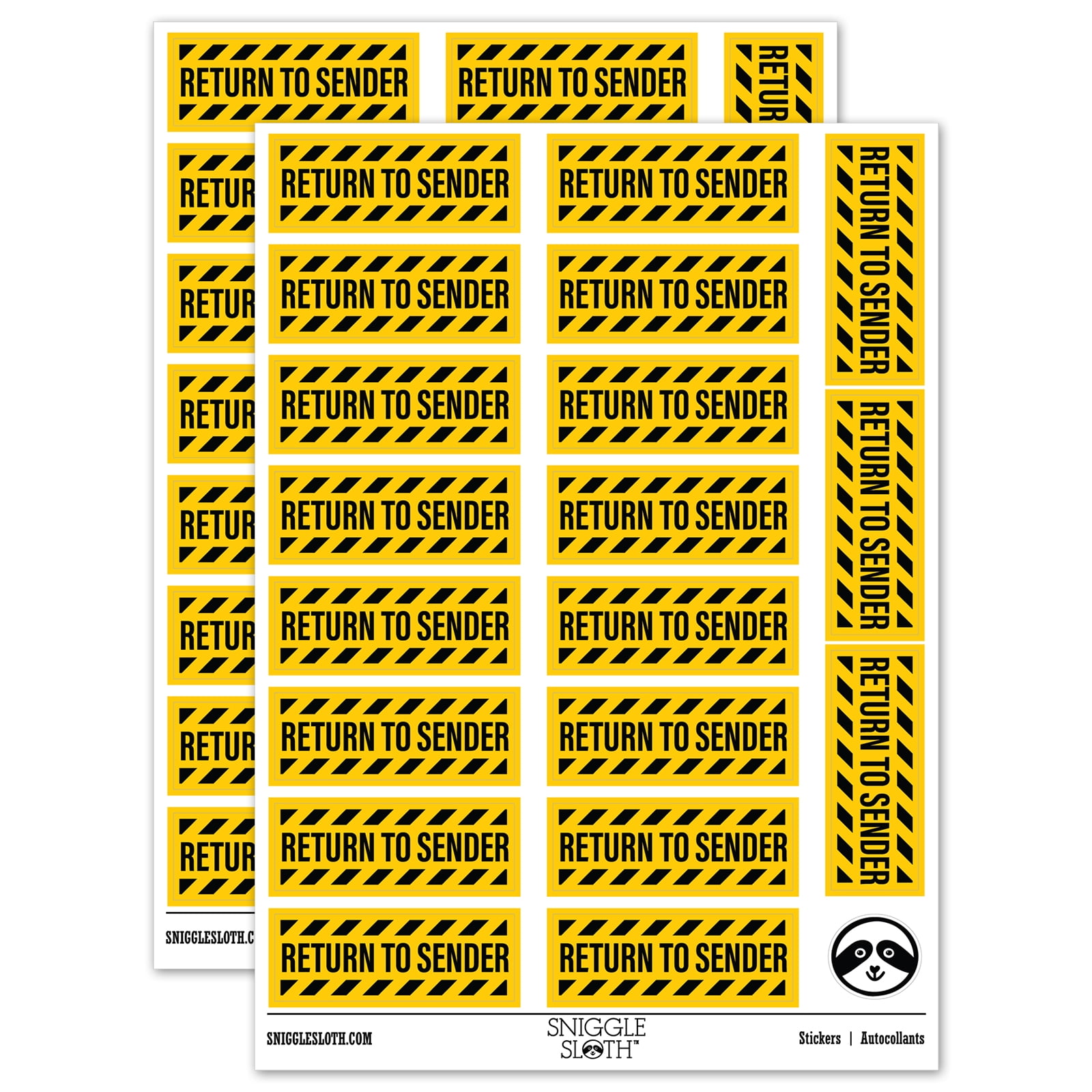 Return to Sender Mail Delivery Service Sticker Set - Yellow - Gloss ...