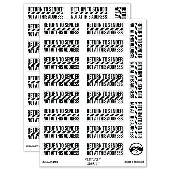 Return to Sender Not at this Address Mail Delivery Service Sticker Set ...