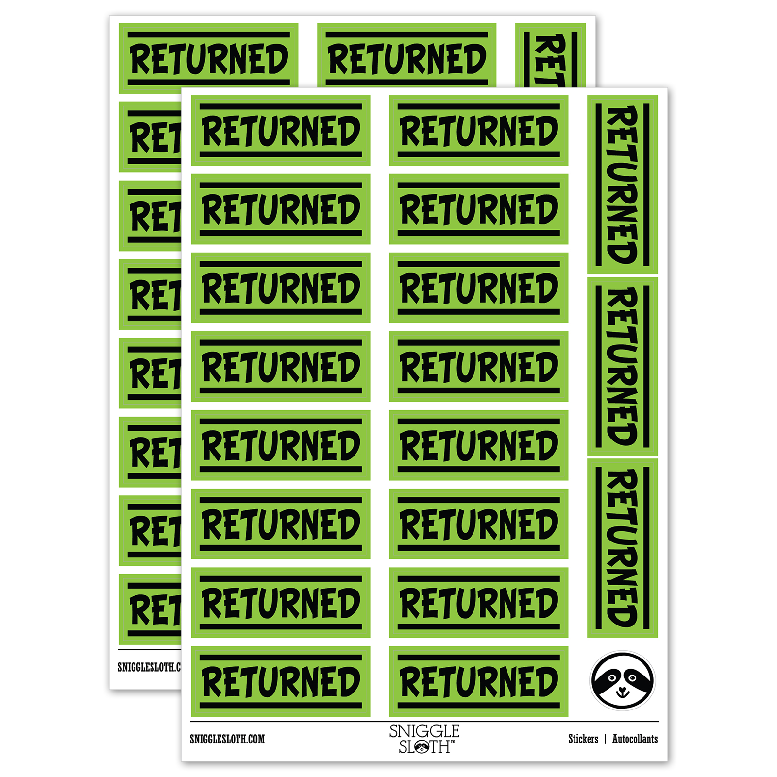 Returned Border Top Bottom Sticker Set - Light Green - Matte Finish - 2 ...
