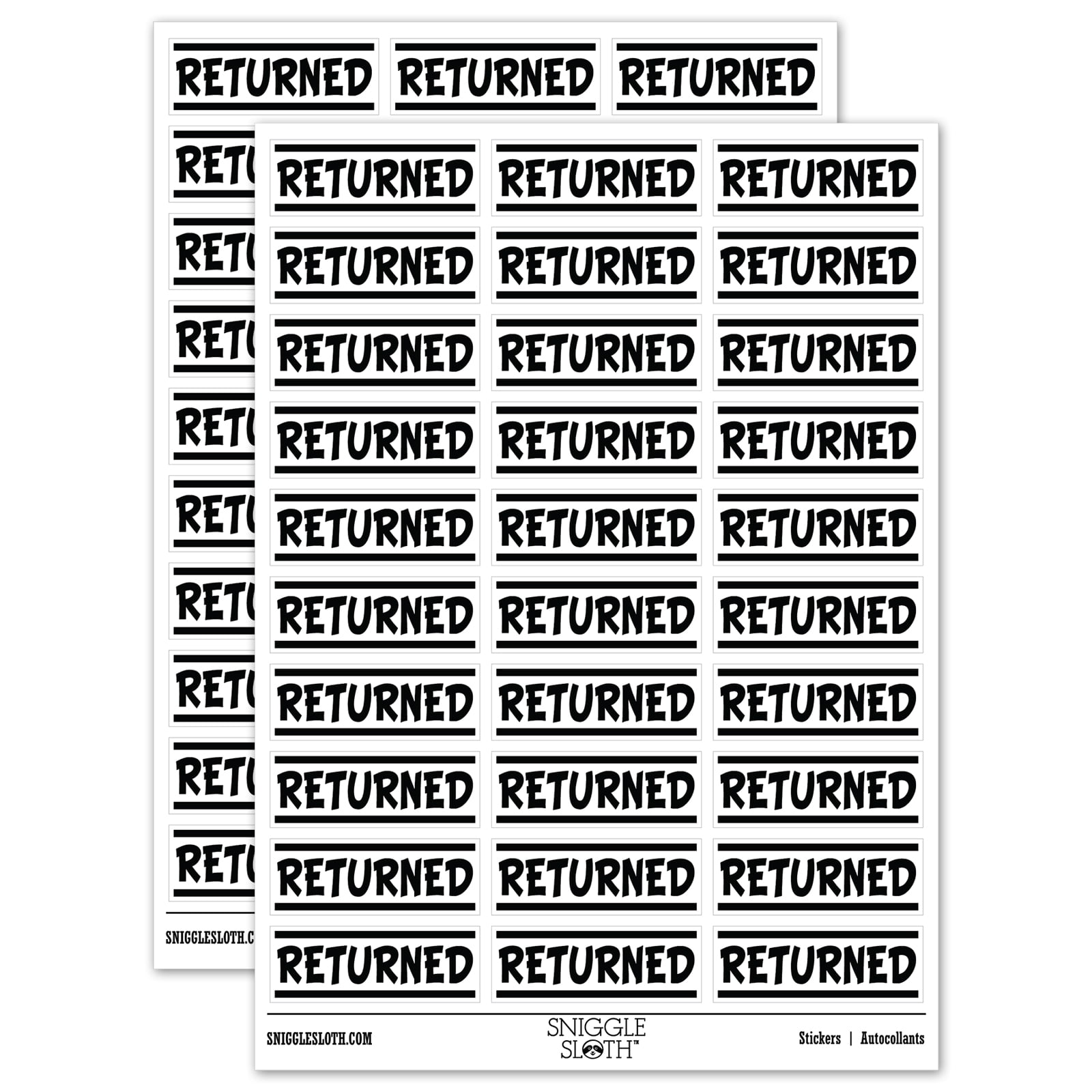 Returned Border Top Bottom Sticker Set - White - Gloss Finish - 1.75 ...