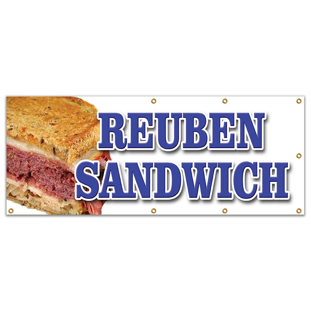 Reuben Sandwich Banner 48" X 120" Heavy Duty 13 Oz Vinyl Banners with ...