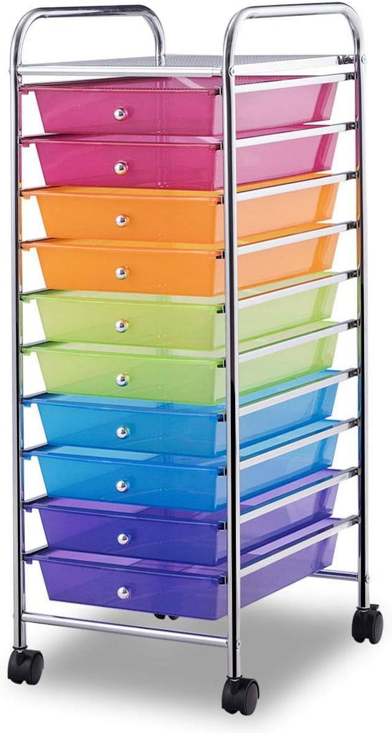 ReunionG 10-Drawer Storage Cart, Rolling Drawer Trolley, Mobile ...