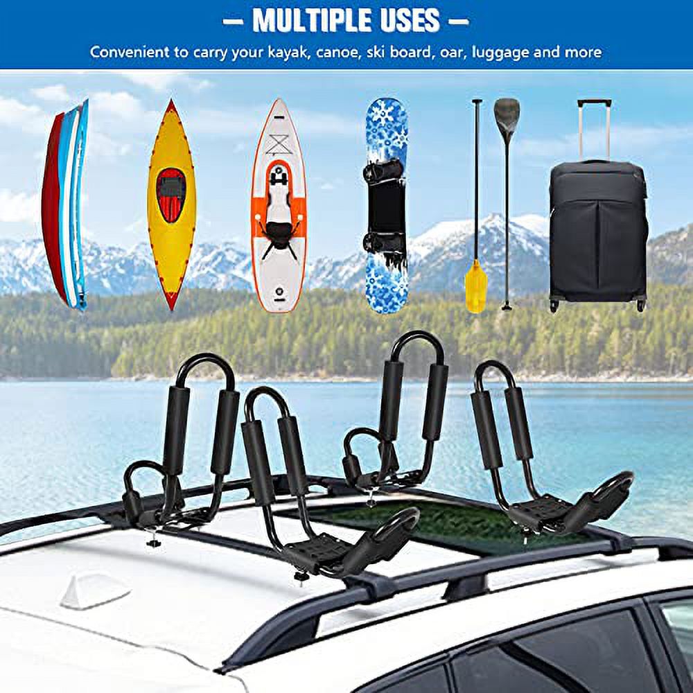 ReunionG 2 Pair J- Shape Rack Kayak Carrier Canoe Roof Top Mounted Rack ...