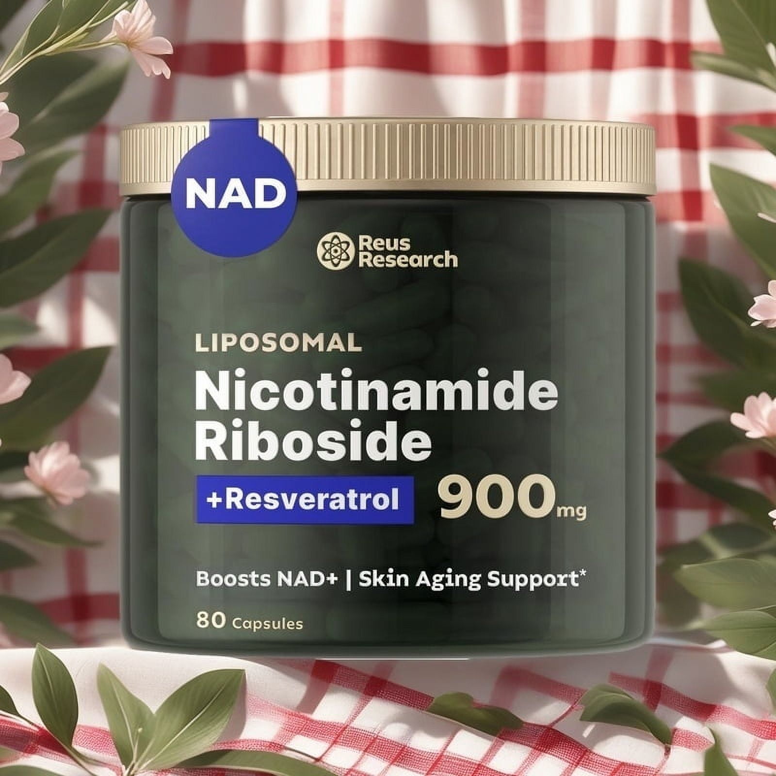 Reus Research NAD+ NR 900mg (Pack of 1)- 80Count - Walmart.com