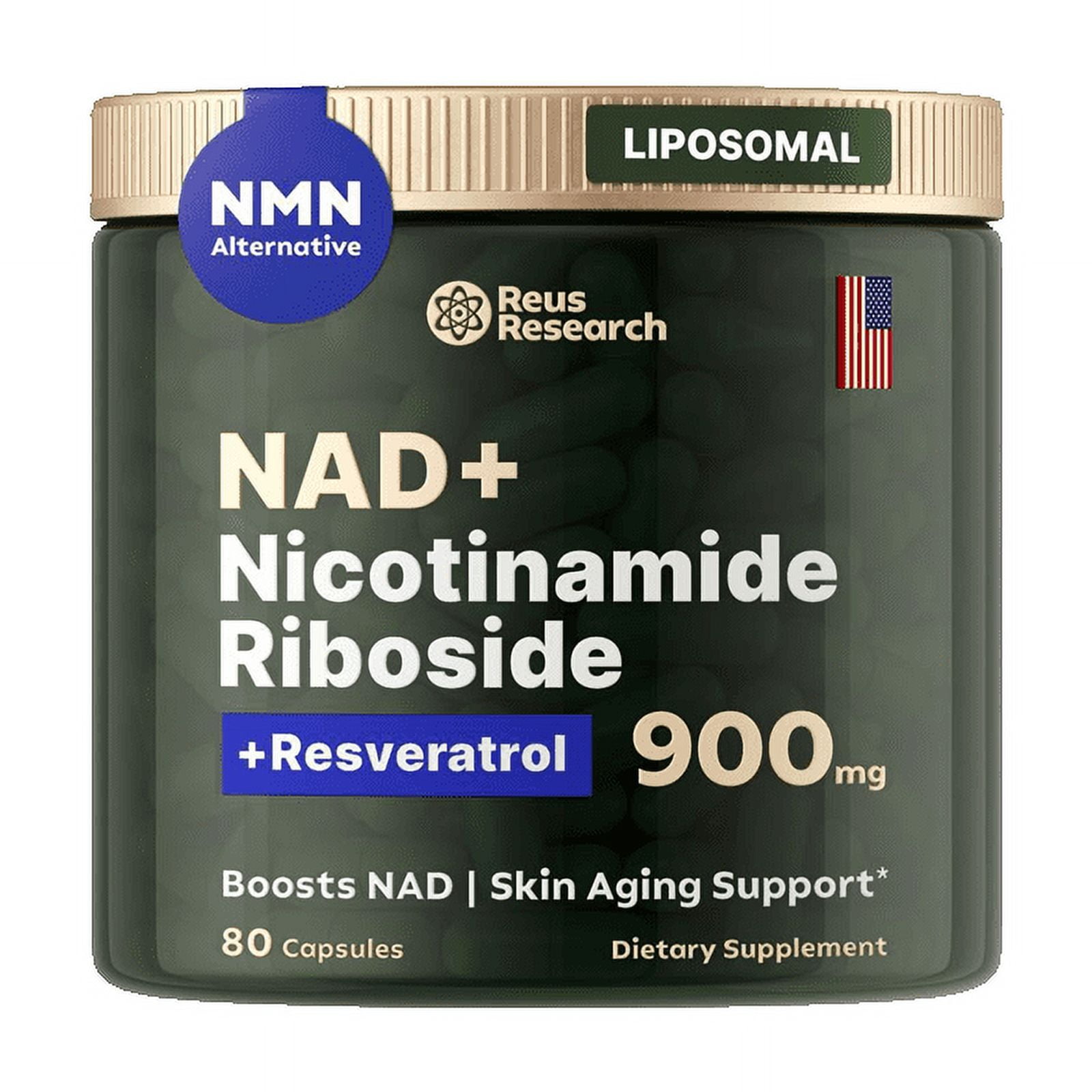 Reus Research Nicotinamide Riboside900mg (Pack of 1)for True Anti Aging ...