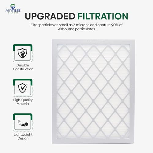 Reusable 16x20x1 Merv 8 Air Filter, ABS Plastic Frame with 6 Pleated ...