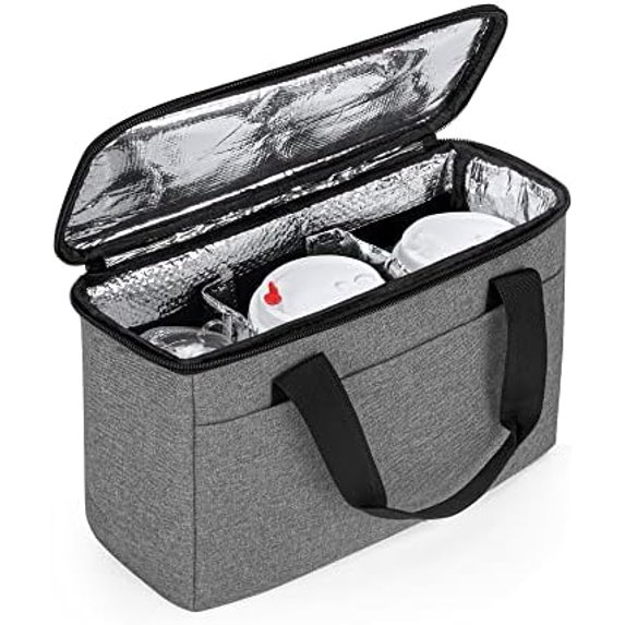 Reusable 3 Cups Drink Carrier for Delivery with Adjustable Dividers ...