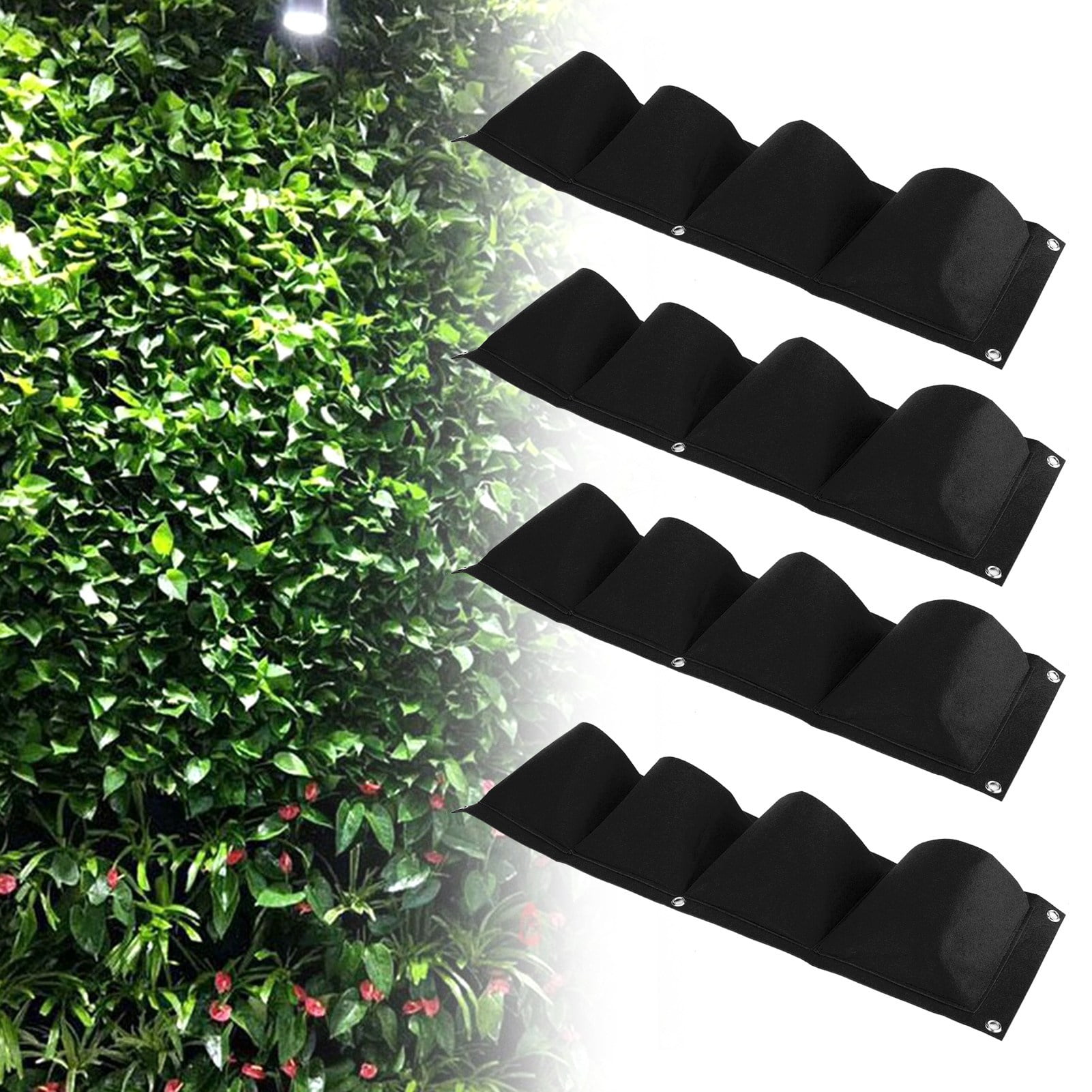 Reusable 4,Pocket Wall Grow Bag For Gardens Balconies, Felt Plant ...